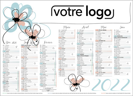 Calendrier bancaire. Imprimez votre calendrier de banque promotionnel